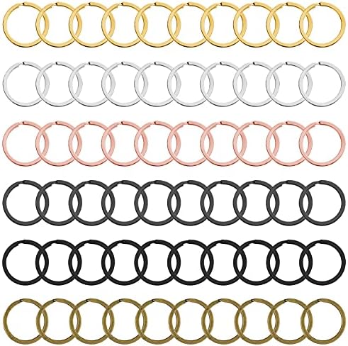 Amazon.com: Sunmns 1 Inch Flat Key Chain Ring Metal Split Keychain ...