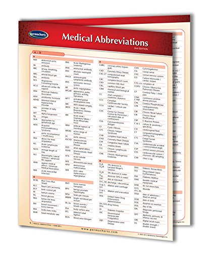 Amazon.com: Permacharts Medical Abbreviations Guide - 8.5" x 11 ...