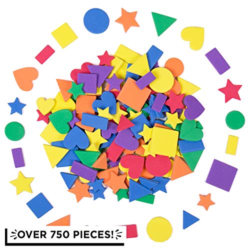 Snapklik.com : Assorted Foam Sticker Shapes, 750+ Stick-On Shapes In 6 ...