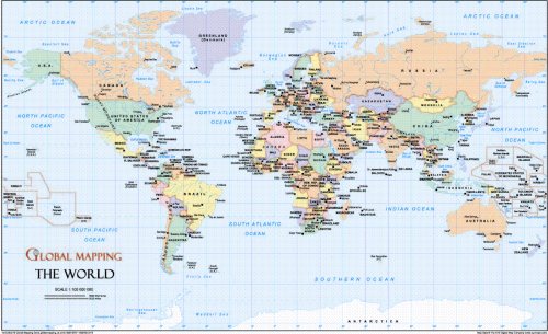 World A3 map (World Maps): Amazon.co.uk: Global Mapping: 9781905755219 ...