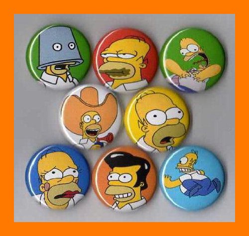 Amazon.com: The Simpsons Homer Simpson Set of 8 - 1 Inch Buttons