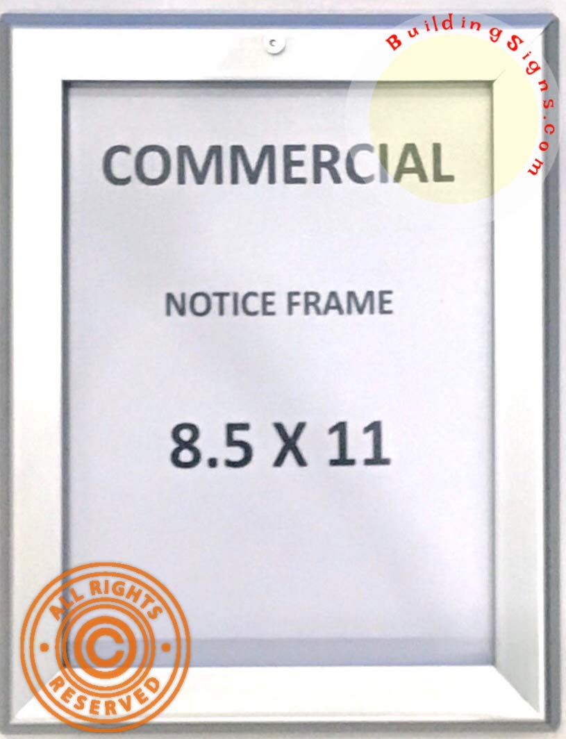 Amazon.com: Elevator Notice Frame 8.5x11 (Lockable !!!, Silver, Heavy ...