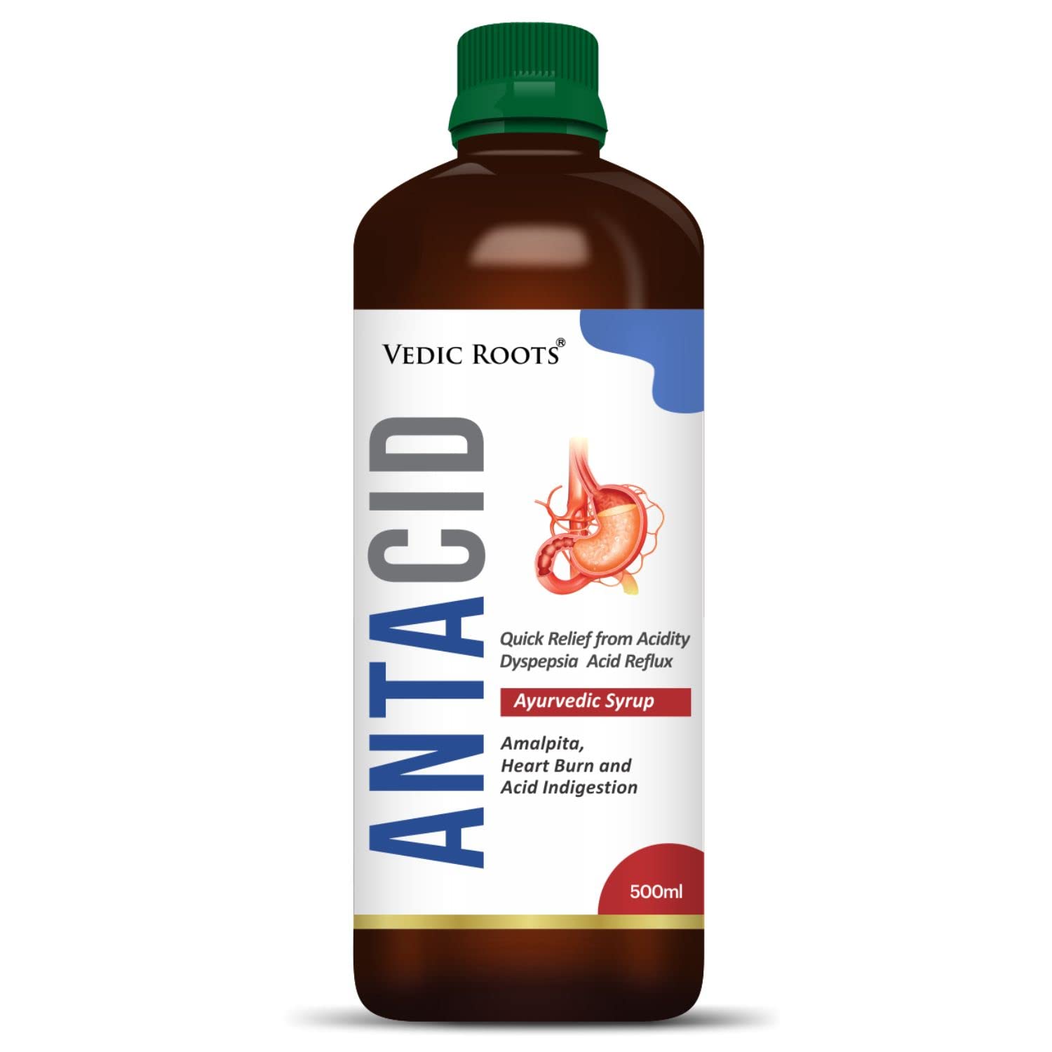Buy Vedic Roots Anatacid Gas Acidity Bloating Relief Syrup - 500 ML ...