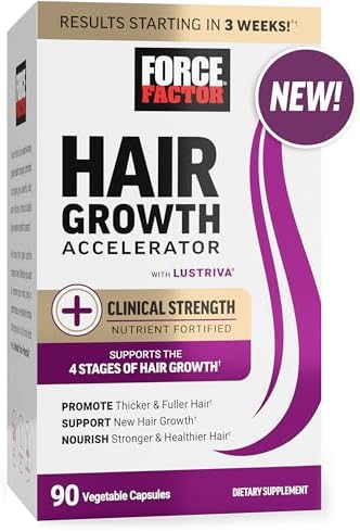 Amazon.com: FORCE FACTOR Hair Growth Accelerator Capsules, Lustriva & Biotin to Promote Thicker ...
