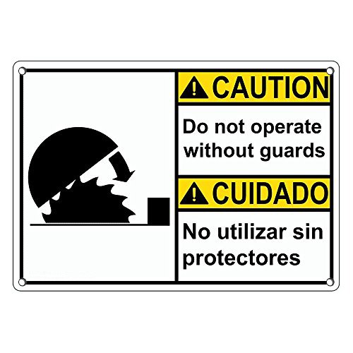 Weatherproof Plastic ANSI Caution Do Not Operate Without Guards ...