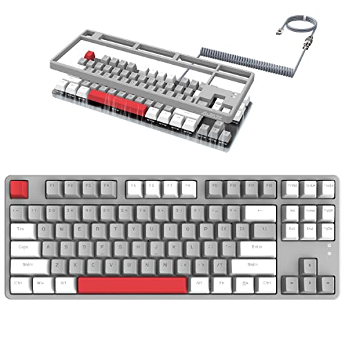 MAMBASNAKE AJAZZ AK873 Wired Hot Swappable Mechanical Keyboard, Coiled ...