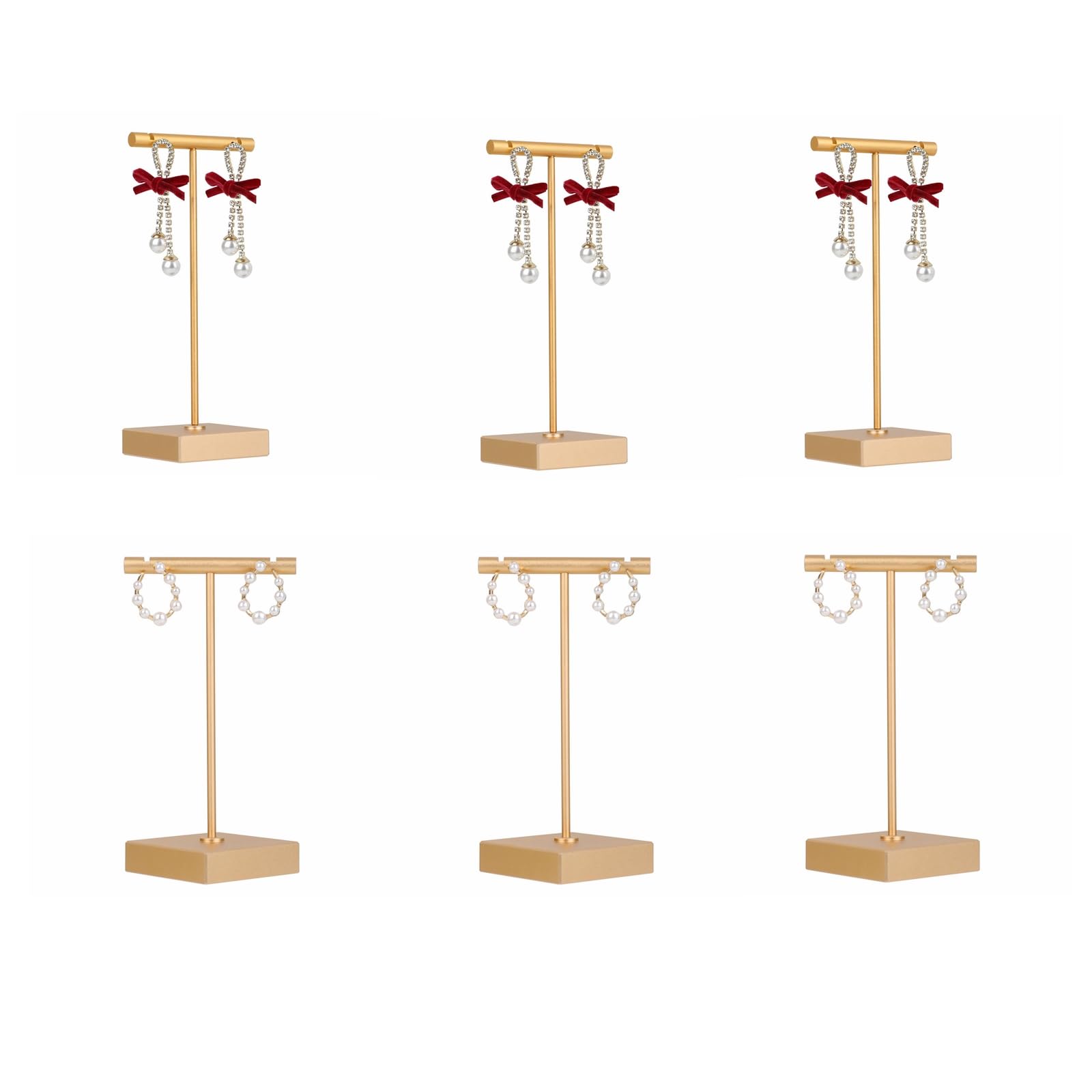 Amazon.com: GemeShou 6pcs Gold Earring display T bar stand for selling ...