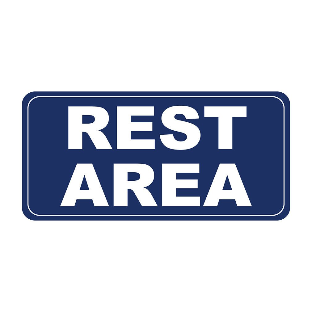 Blue Rest Area Sign