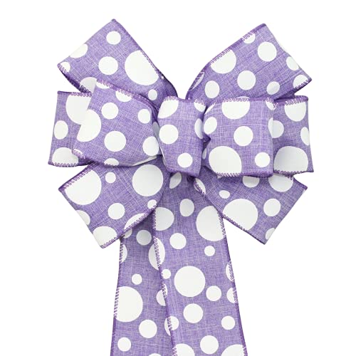 Amazon.com: Lavender White Multi Dot Wreath Bow (8 inch bow) : Handmade ...