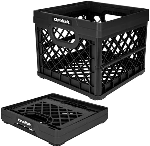 Amazon.com - CleverMade Collapsible Milk Crate, Obsidian, 1PK - 25L (6 ...