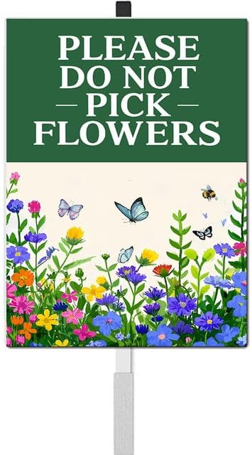Amazon.com : Please Do Not Pick Flowers Yard Sign with Stakes ...