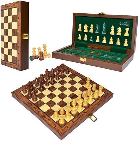 Buy PALM ROYAL HANDICRAFTS 10x10 Inches Chess Board Set Wooden Magnetic ...