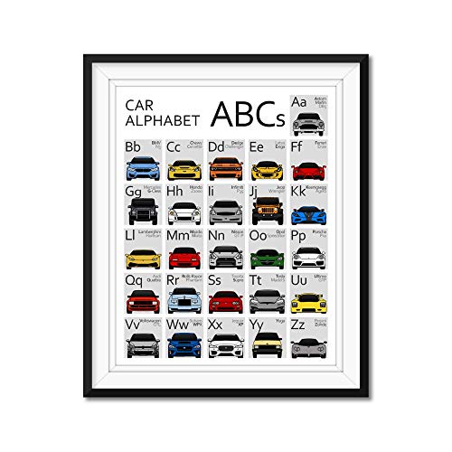 Amazon.com: ABC Car Poster - Handmade Print of A to Z - 8x10" Satin ...