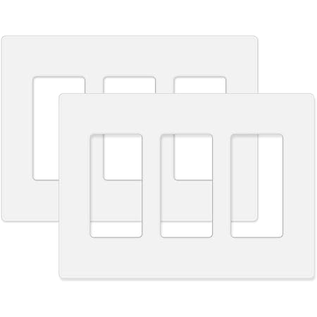 [2 Pack] 4-Gang Decora Screwless Wall Plate, Decorator Outlet Plate ...