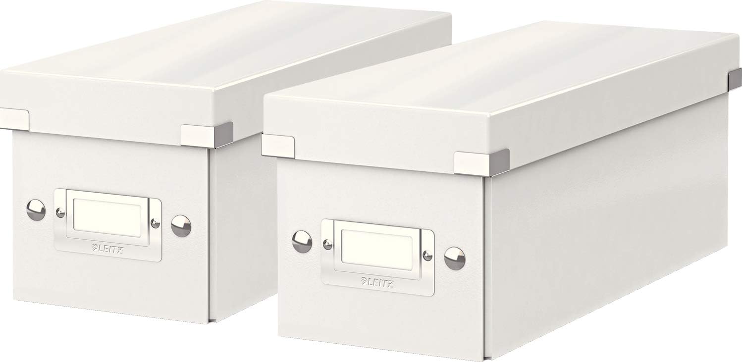 Leitz Click & Store 60410001 CD Storage Box, White, Pack of 2 : Amazon ...