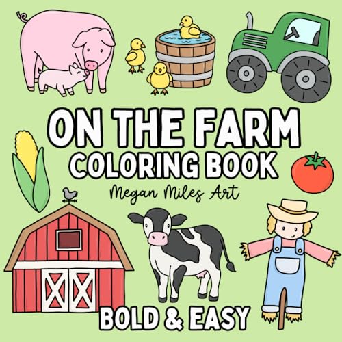 Snapklik.com : On The Farm Coloring Book: Bold & Easy Designs For ...