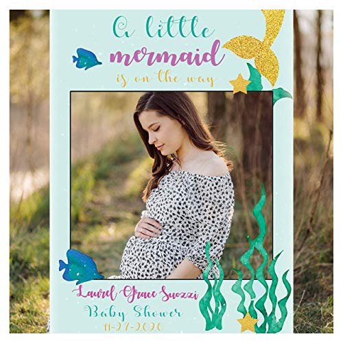 Custom Mermaid Tail with Fishes Party Photo Booth Prop Frame - Sizes ...