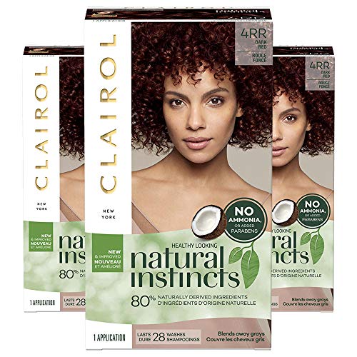 Clairol Natural Instincts Semi-Permanent Hair Dye, 4RR Dark Red Hair ...
