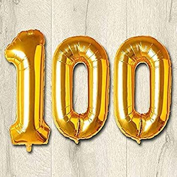 GOROCK 32 inches Number Foil Balloon for Party Decoration (GRK-Gold-100 ...