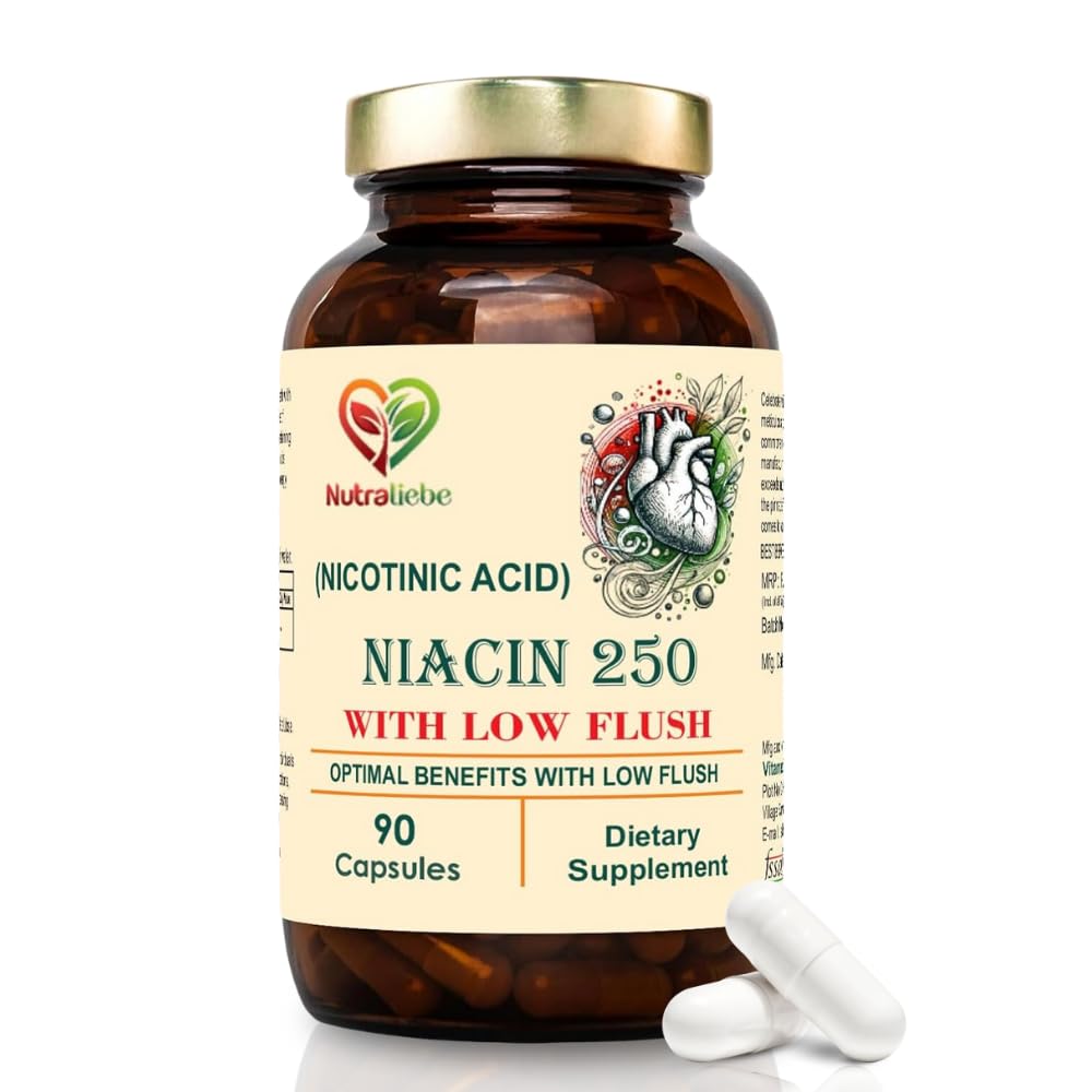 NutraLiebe Niacin Nicotinic Acid - Moderate Dose, Low Flush Formula, 90 ...