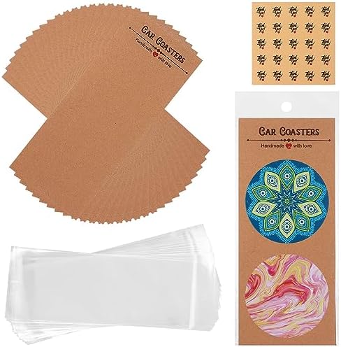 Amazon.com: 150 Pieces Car Coaster Packaging for Selling, Sublimation ...