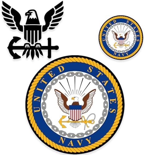 Amazon.com - 4-Pack 1.5 inch Round Official US Navy Logo Stickers ...