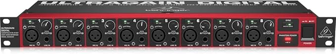 Behringer ADA8200 Audiophile 8 In/8 Out ADAT Audio Interface with Midas ...