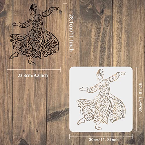 FINGERINSPIRE Dancing Girl Stencil 30x30cm Large Craft Stencils Girl ...