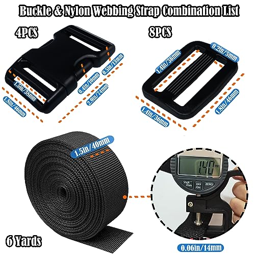 Snapklik.com : Buckles Straps 1.5 Inch, Webbing Straps 6 Yards, Quick ...