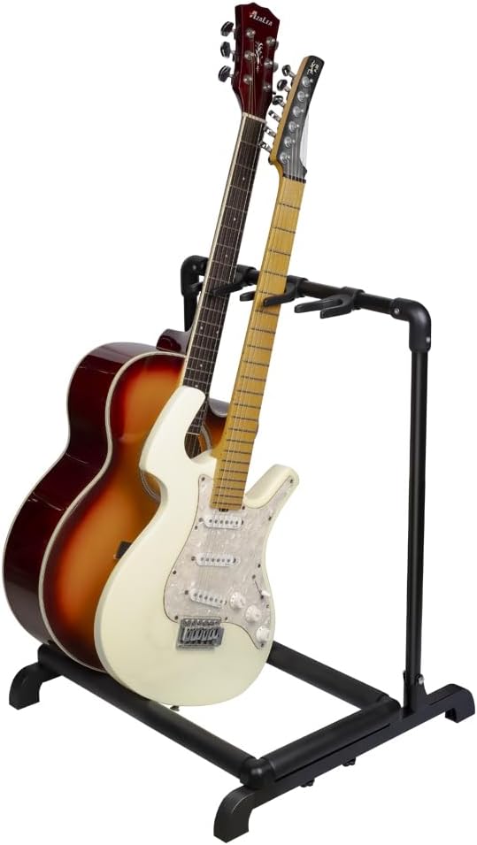 Amazon.com: YMC Universal Folding Triple Guitar Stand with Secure Lock ...