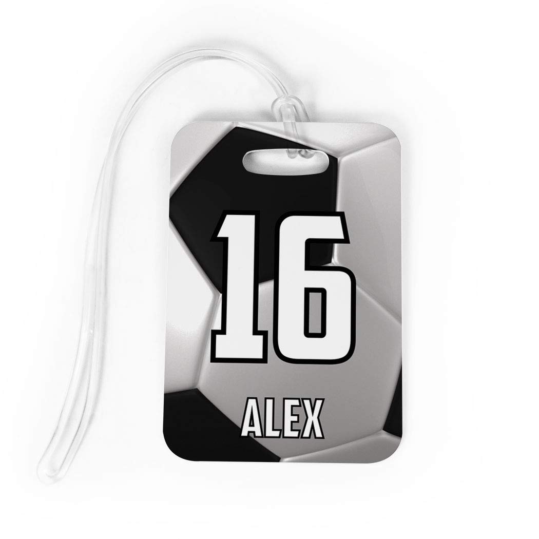 Amazon.com: Soccer Luggage & Bag Tag | Personalized Soccer Ball | No ...