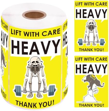 Amazon.com: 3x2 Inch Heavy Lift with Care Stickers, Strong Adhesive ...