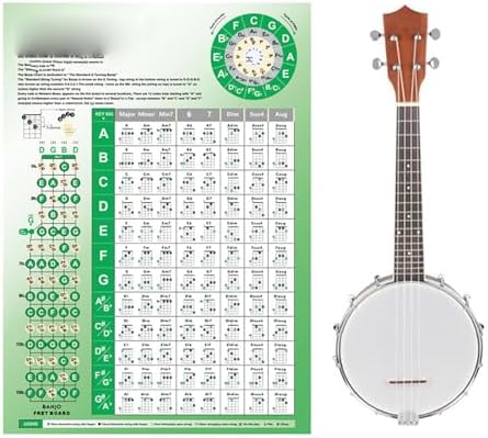 Amazon.com: Banjo Chord Chart - Coated Paper, Beginner Finger Practice ...