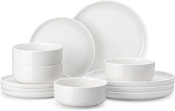 Amazon.com | MALACASA Plates and Bowls Sets, 12 Pieces Porcelain ...