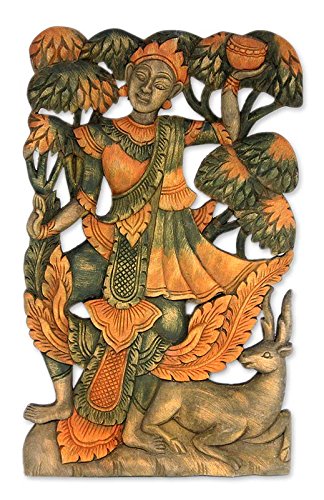 Buy NOVICA "Dancing Deva" Teak Relief Panel Online at Low Prices in ...
