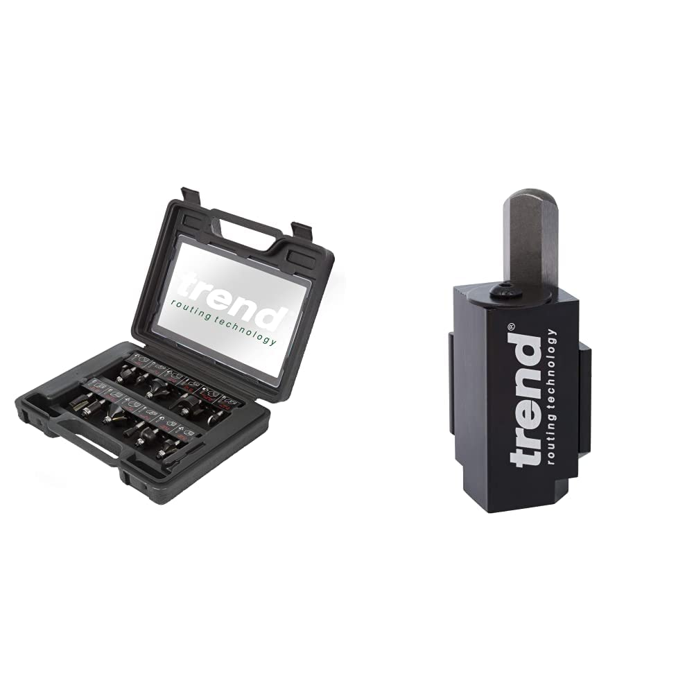 Trend SET/SS8X1/4TC 12-Piece Starter Router Cutter Set, Black/White & C ...