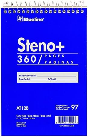 Amazon.com : Lincia Top Spiral Steno Pads 6'' x 9'' Gregg Rule Inner ...