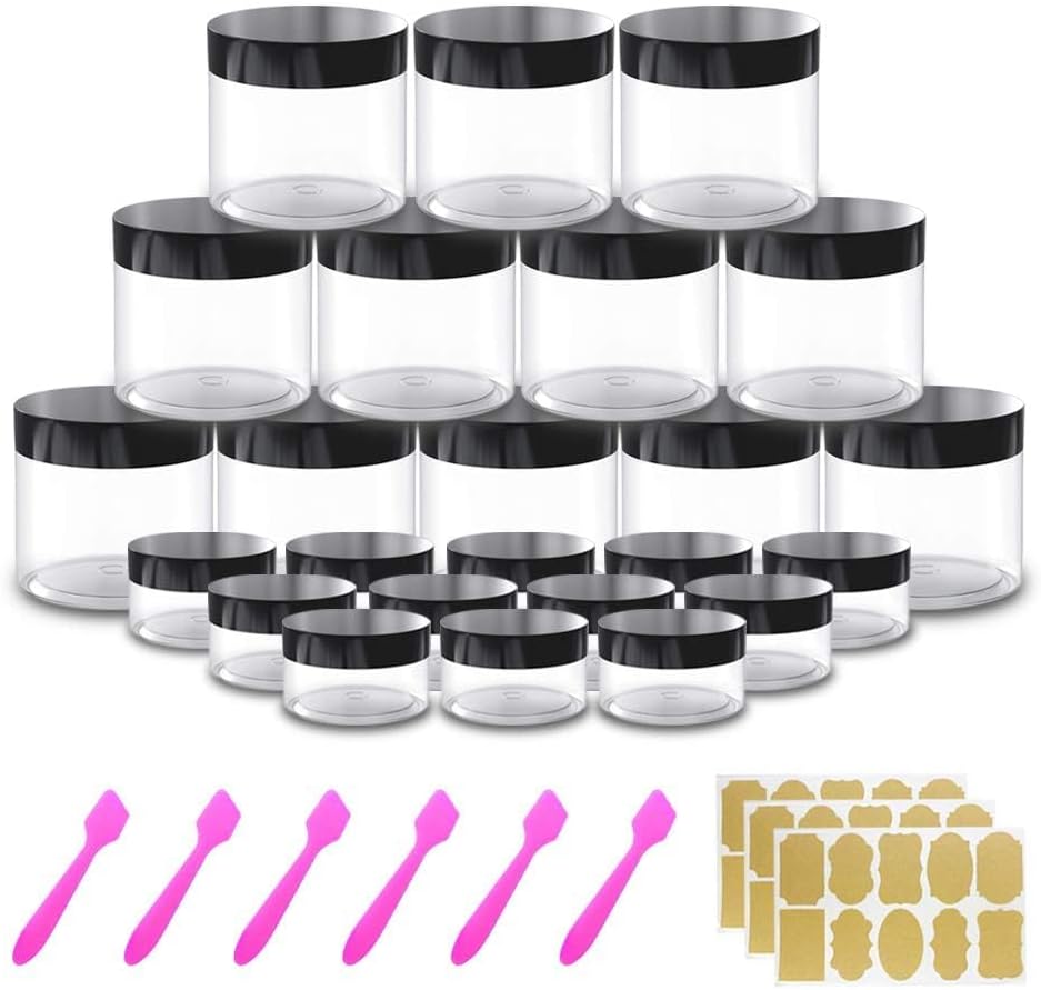 Amazon.com: 12 Pack 4 oz Small Plastic Containers with Lids+12 Pack 20g ...