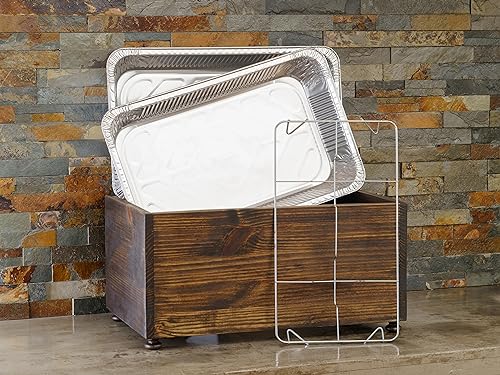 Amazon.com: Full Size Wooden Chafing Pan & Rack Stand, Disposable Foil ...