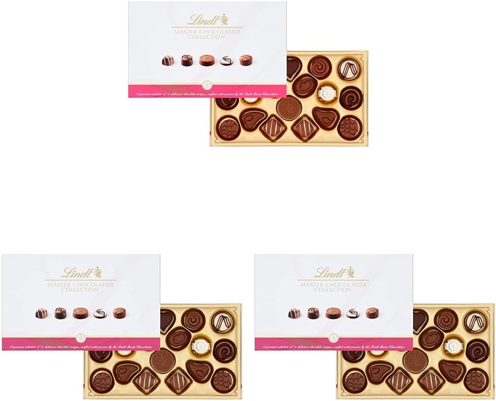 Lindt Master Chocolatier Collection - 18 Assorted Milk, Dark and White ...