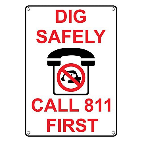 Amazon.com: Weatherproof Plastic Vertical Dig Safely Call 811 First ...