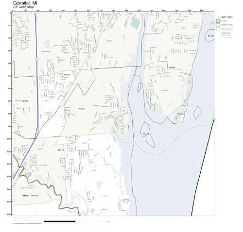 Zip Code Wall Map Of Gibraltar Mi Zip Code Map | Desertcart Sri Lanka