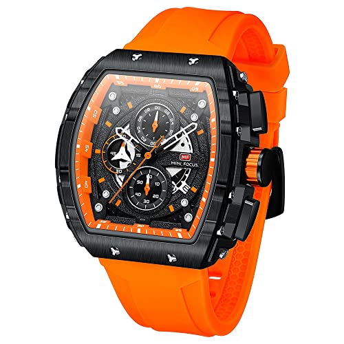 Buy Watches for Men Luxury Skeleton Tonneau Watch for Men Waterproof ...