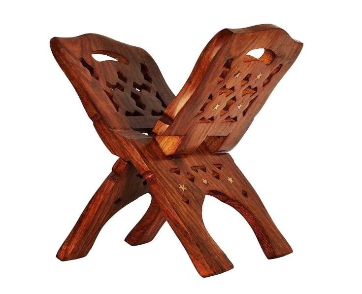 Amazon.com: Wooden Holy Book Stand Reading for Geeta | Gita | Ramayan ...