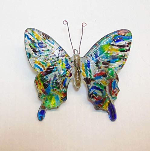 Amazon.com: Handmade Colorful Butterfly Fused Glass Lifesize Ornament ...