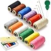 Amazon.com: 12 Color Sewing Thread Kit, Needle and Polyester Threads ...