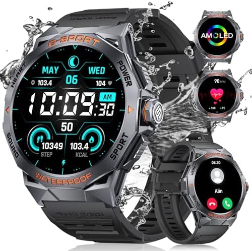 LIGE Smartwatch Herren mit Telefonfunktion, 1,43" AMOLED Smart Watch, 123 Sportmodi Fitness ...
