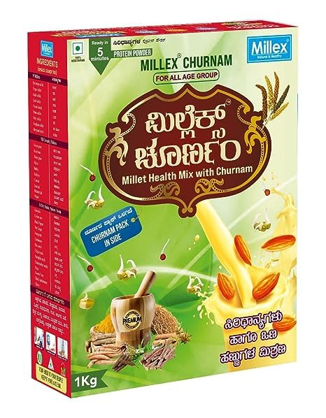 Millex Churnam (Millet Health mix+ Arogyamrutha Churna) 1 KG box for ...