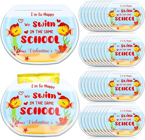 Amazon.com : Saypacck 36 Pcs Valentine‘s Day School of Fish Cards Set ...