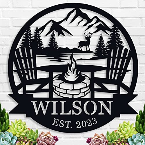 Amazon.com: Personalized Camper Signs | Custom Campfire Monogram ...